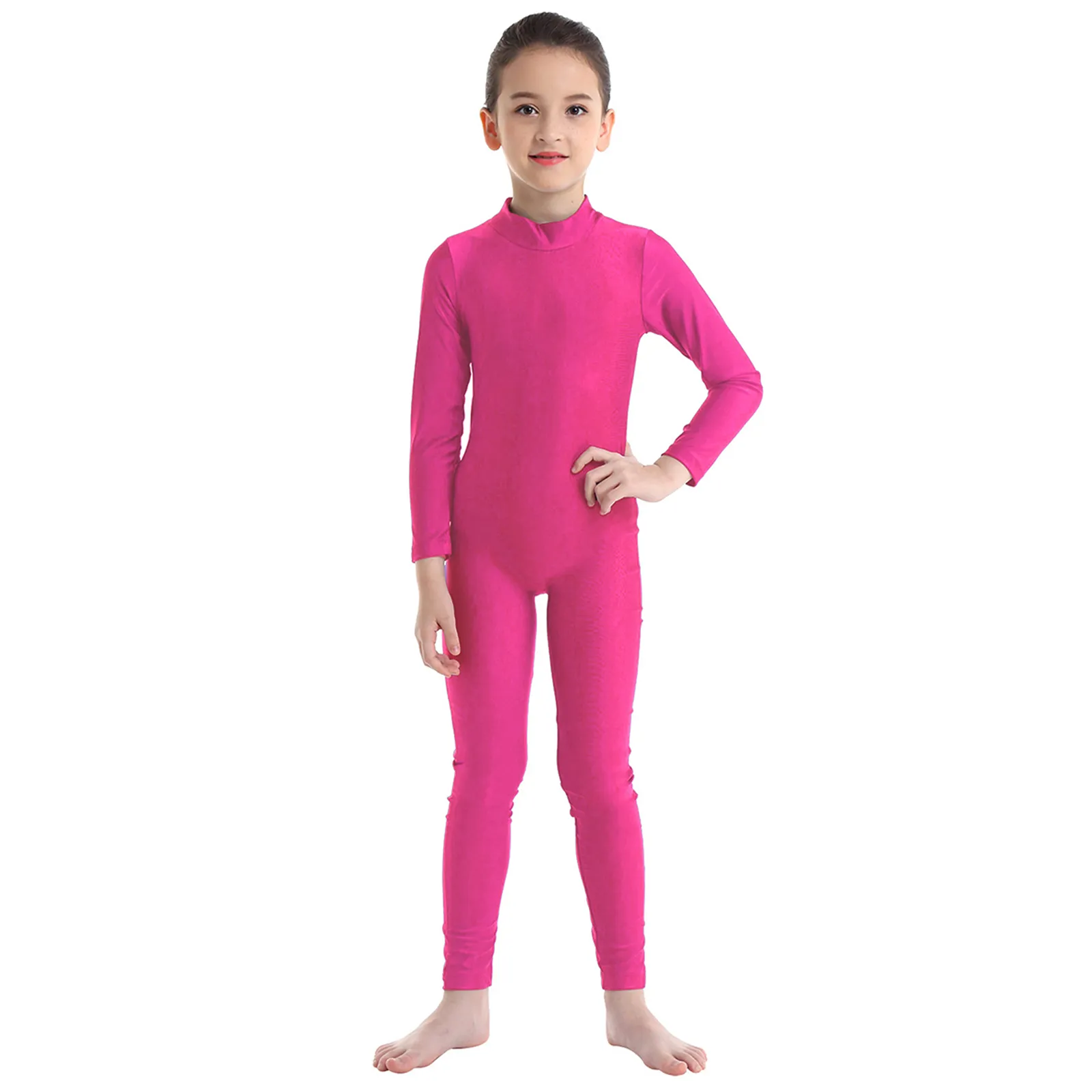 Kids' Mock Neck Spandex Leotard - Comfy Long Sleeve Ballet Gymnastics ...