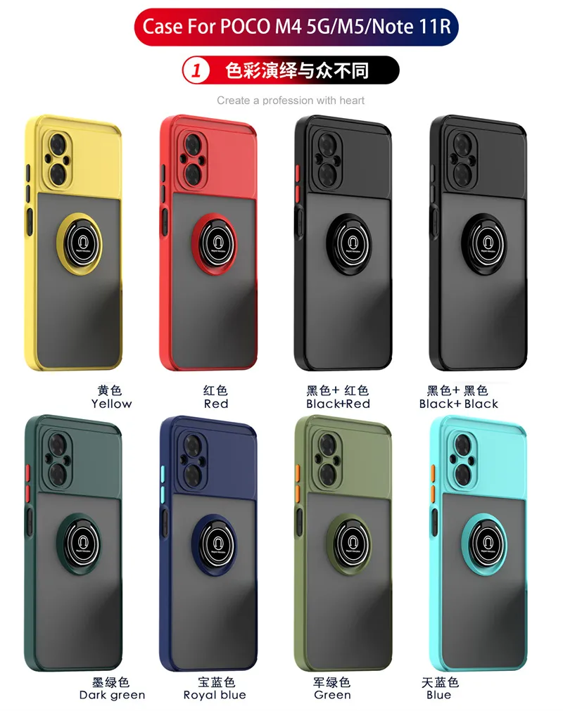 DHgate.com:Poco M5 Phone Case with Metal Ring Holder for Secure Grip ...