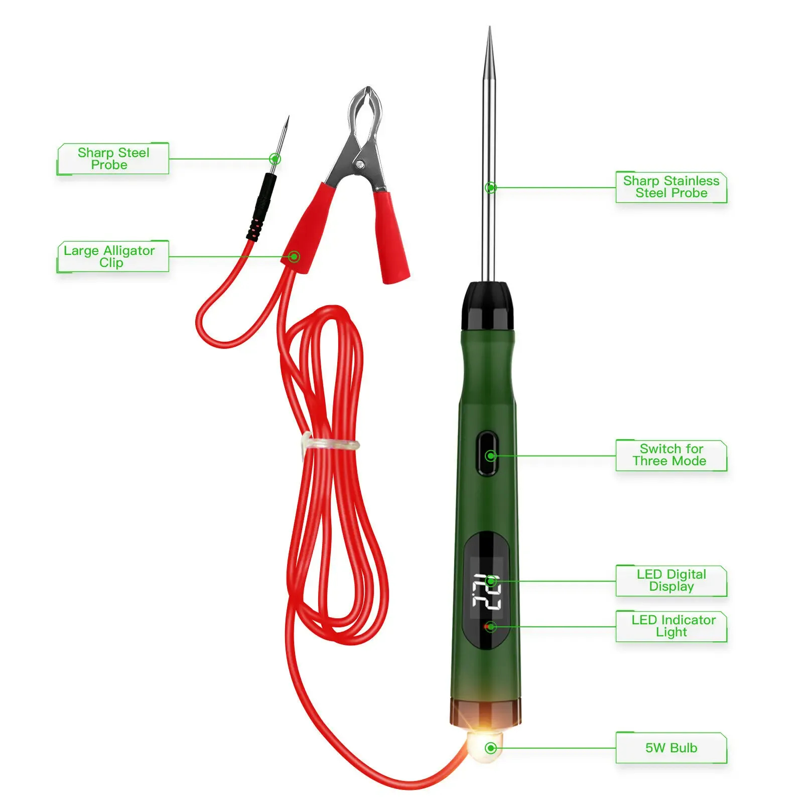 2024 JDiag P50 Automotive Circuit Tester: Digital Circuit Load Polarity ...
