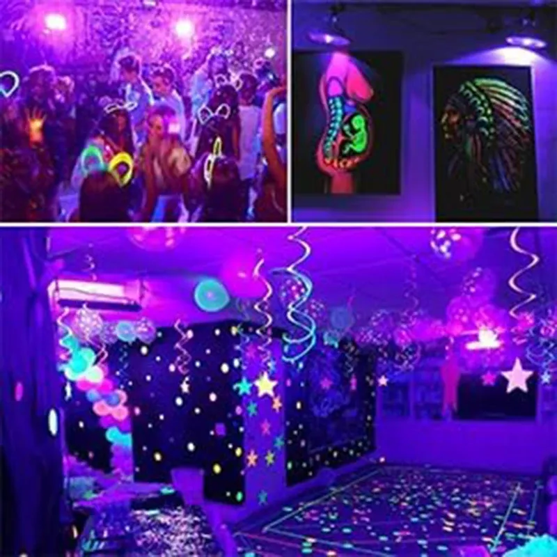 INDMIRD UV Black Light Bulb E27 9W 395-405nm UV-A Purple Light Lamp ...