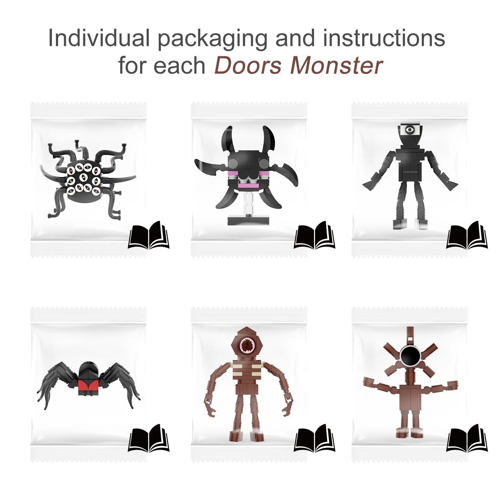 BuildMoc Mini Horror Game Doors Demo Villains Figures Building Block ...
