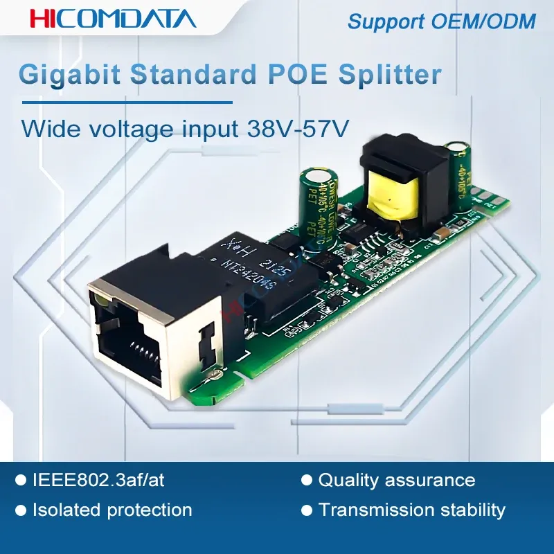 Ethernet Power Splitter 10/100/1000Mbps RJ45 Port PoE Adapter, DC11.1 12.1V Separator, 38V 57V ...