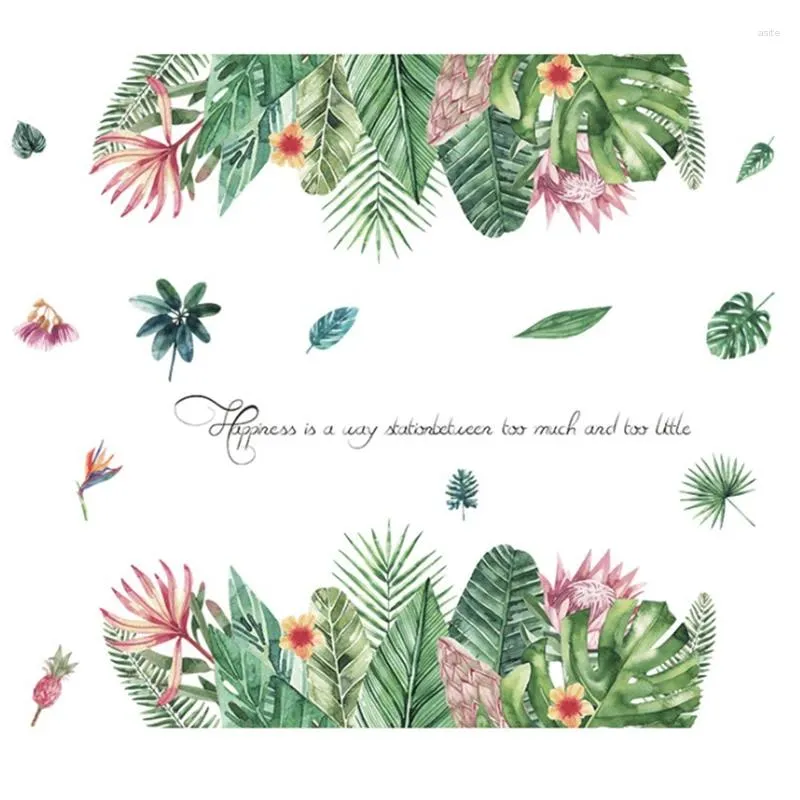 YO Tropical Rainforest Plant Wall Stickers Bathroom Waterproof With ...