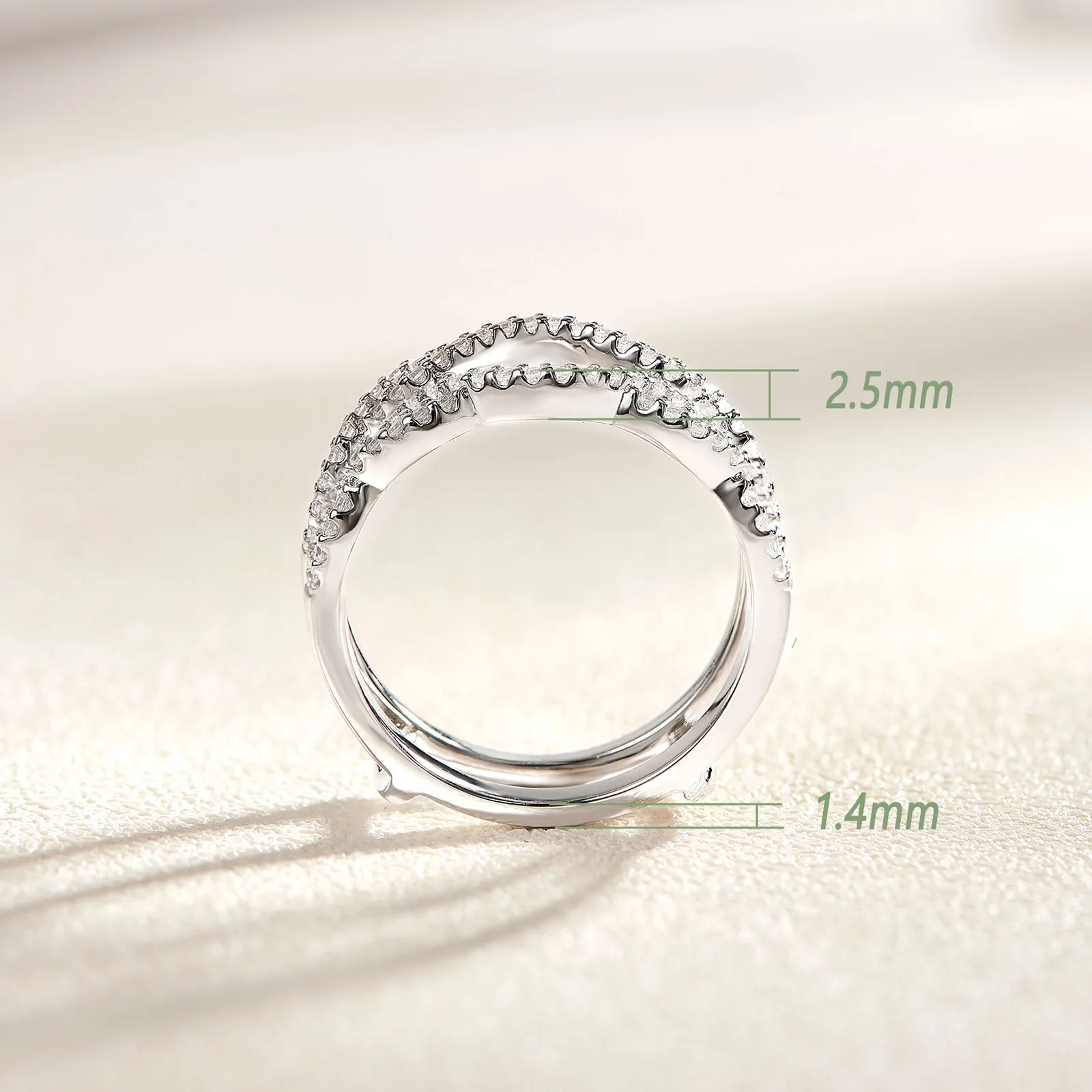 Genuine 925 Sterling Silver Adjustable Wedding Enhancer Ring for Women ...
