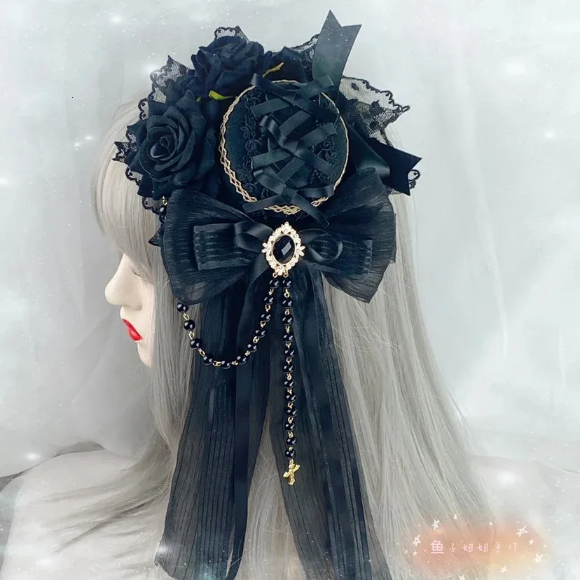 Goth Hats Lolita Headdress: Dark Wild Elegant Flat Hat, Small Gothic ...
