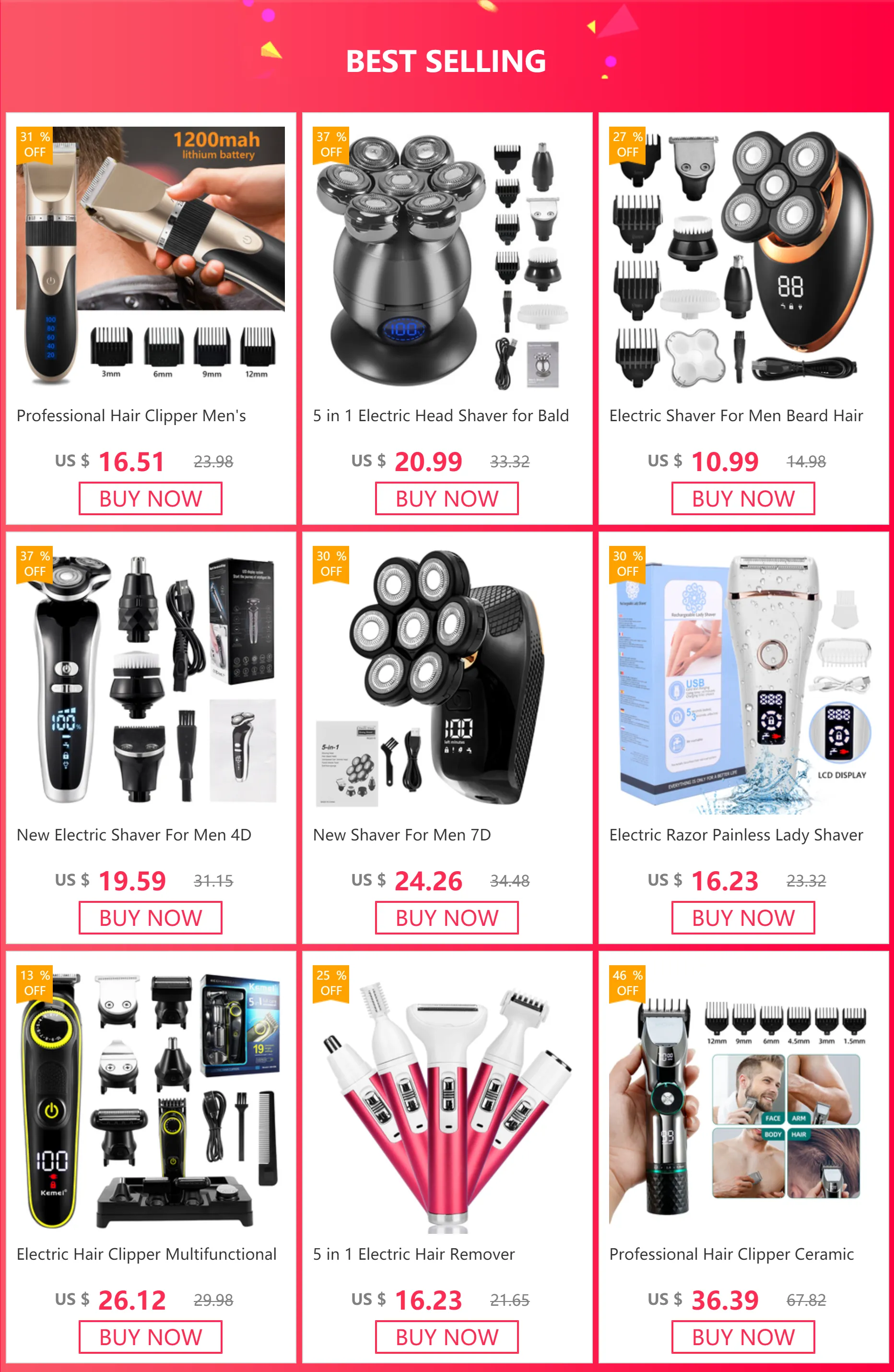 Electric Shaver Beard Trimmer for Men - Waterproof Rotary Shaving ...