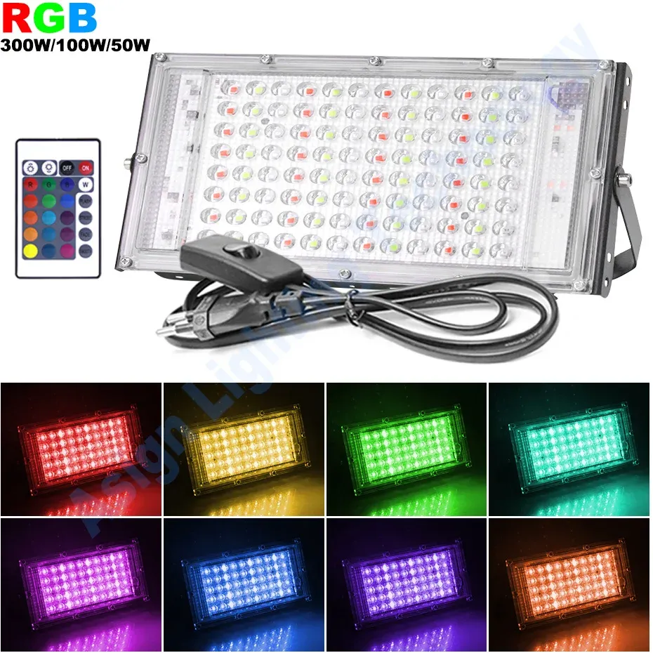 RGB LED Floodlight Outdoor Wall Billboard 300W 100W 50W IP65 Waterproof ...