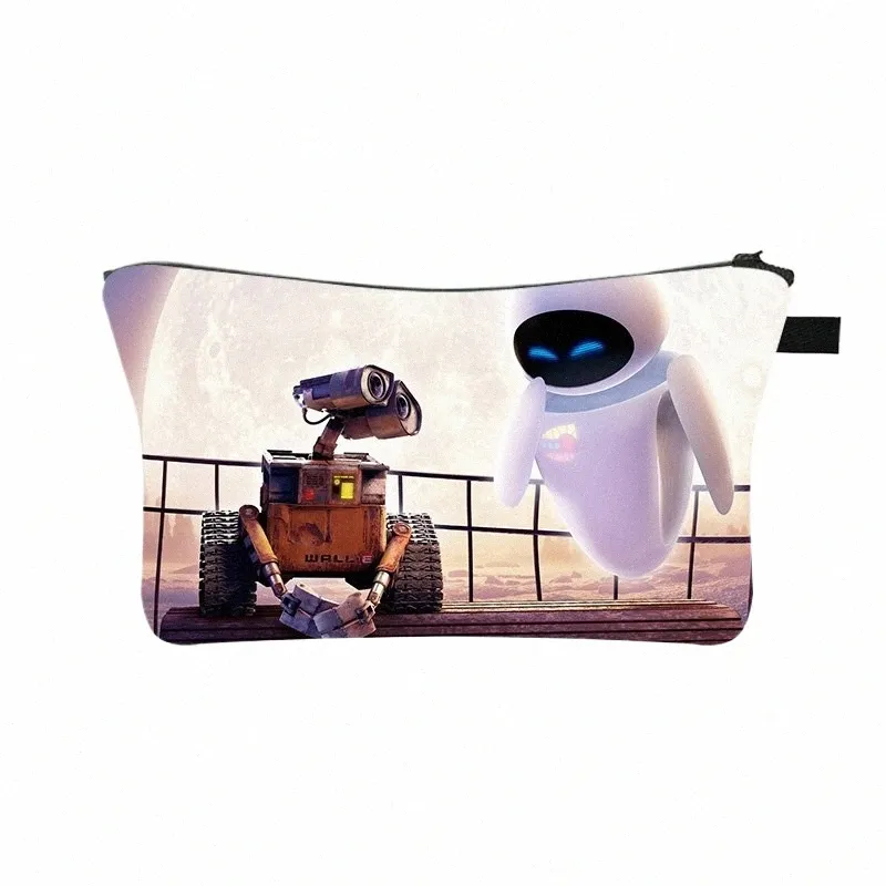 Wall E Robot Makeup Bags Carto Girls Cosmetics Zipper Pouchs For Travel ...