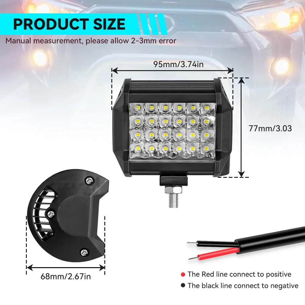 DHgate.com:4 LED Light Bar, Combo Beam, for Cars, Tractors, Boats, Off ...