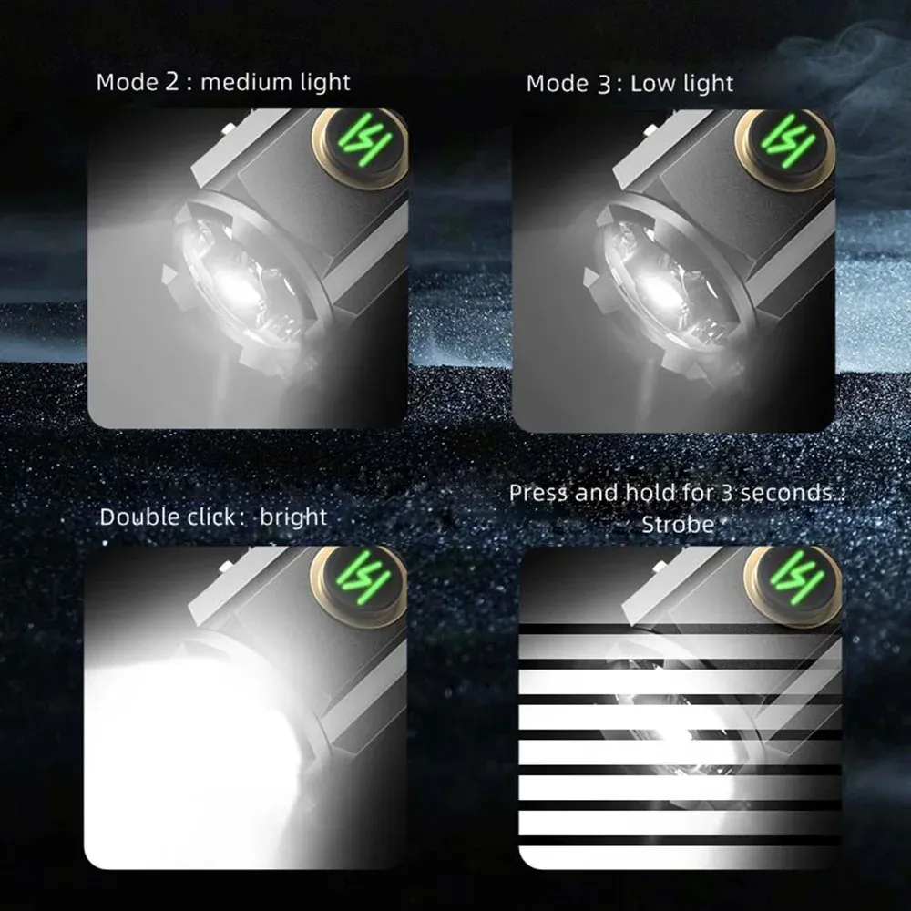 3x LED High Power Flashlights USB Rechargeable 18650 Battery Magnetic ...