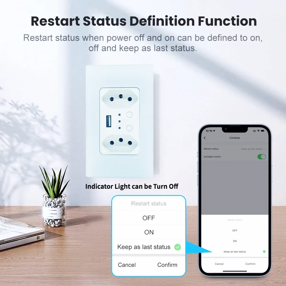 WiFi Smart Brazil Wall Socket Tomada USB Electrical Plug Outlets ...