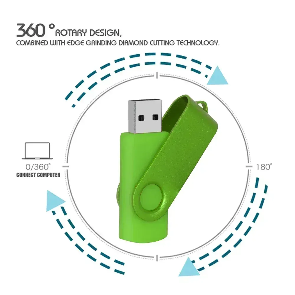 Metallic Swivel 10-Pack USB Flash Drives with Customizable Logos, 8GB ...