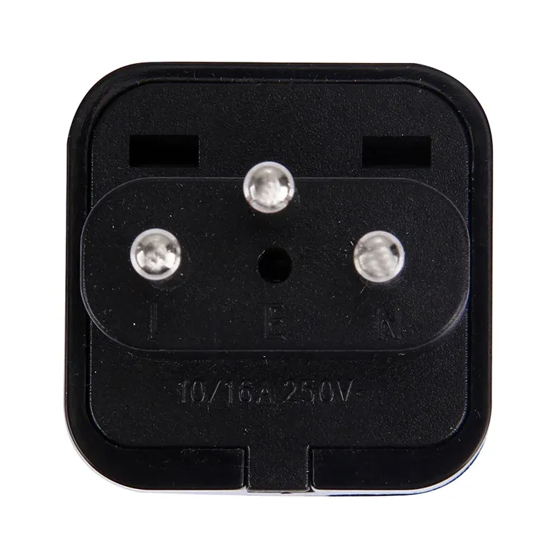 Global 3-Pin AC Power Plug Converter - Black Copper, 10A 250V, EU UK AU ...