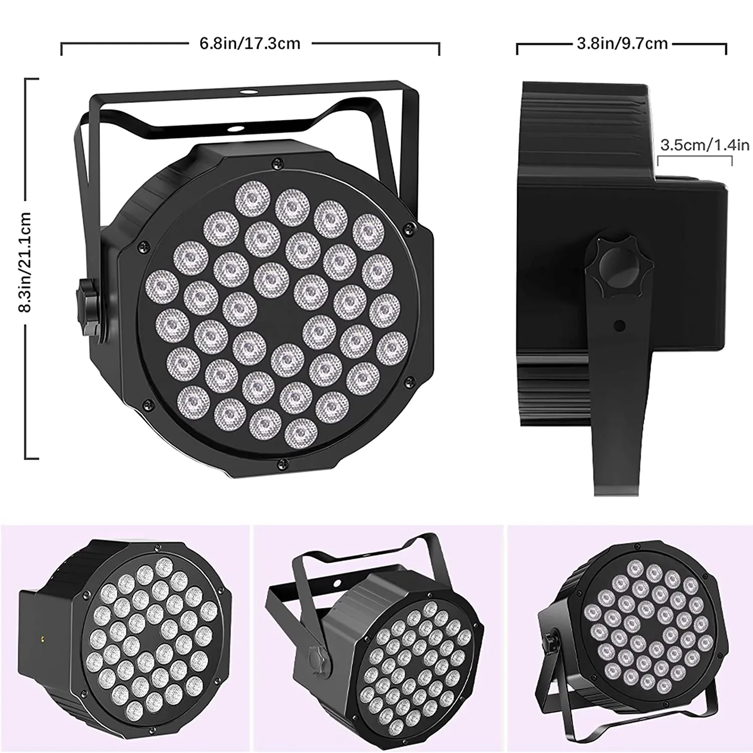 ️RGB DJ Disco UV Black Light Par Cans, Sound Activated, DMX Control ...