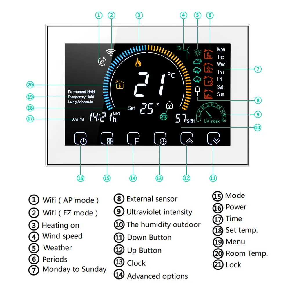 BHT 8000 Wi-Fi Smart Thermostat Temperature Controller for Water and ...