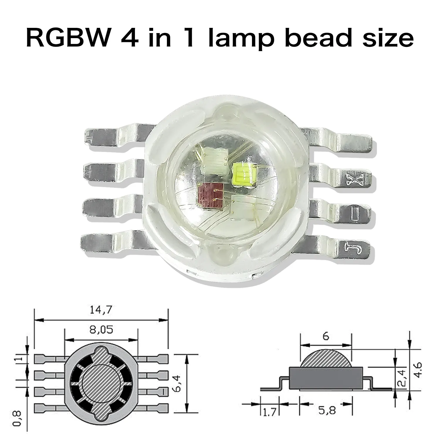 6-in-1 High-Power LED Lamp Beads: RGBWA UV Replacement Light Source for ...
