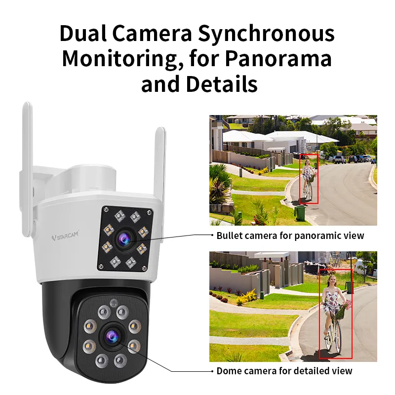 Vstarcam 5MP Dual Lens Outdoor Security Camera 8X Zoom PTZ WiFi CCTV ...