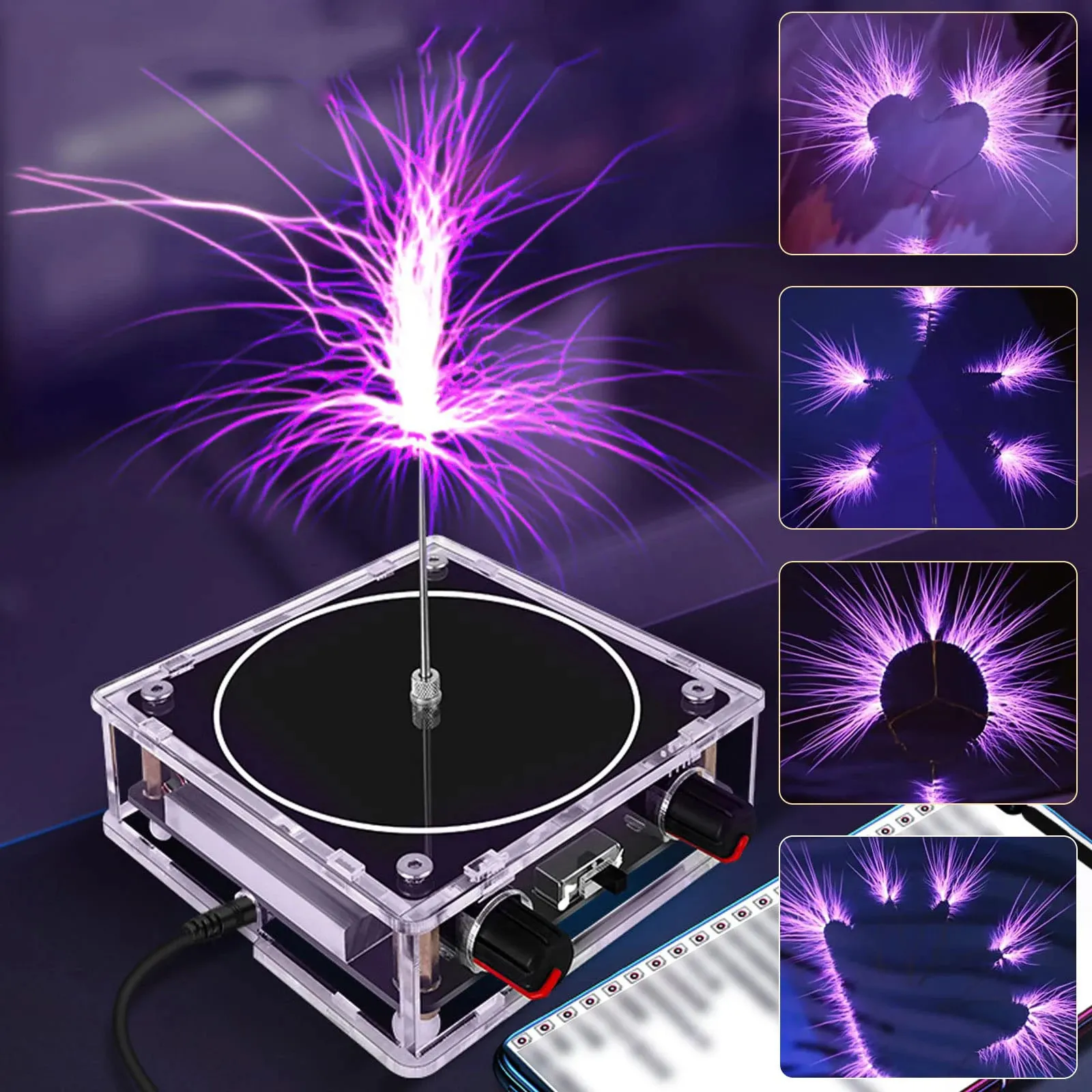 Music Tesla Coil Touchable Lightning Arc Generator Wireless ...