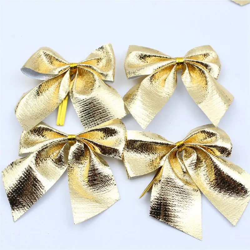 Small Bow Christmas Tree Decorations Fabric Ribbon Bows for Mini Xmas ...