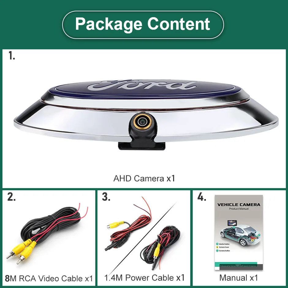 1080P AHD Car Backup Camera - 170° Wide View for Ford Ranger T6 T7 T8 ...