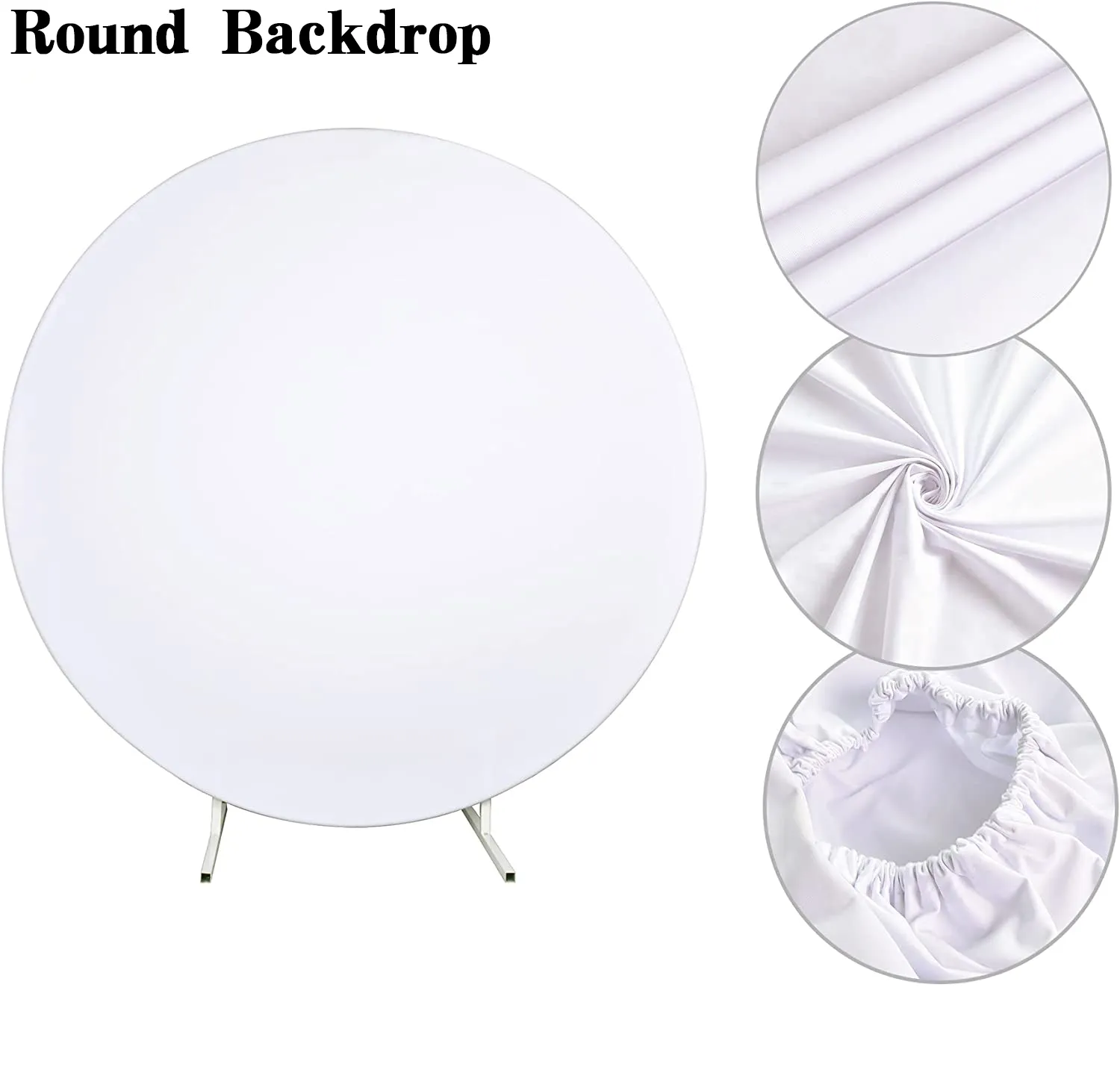 White Round Backdrop Cover Polyester Elastic Photography Background For ...
