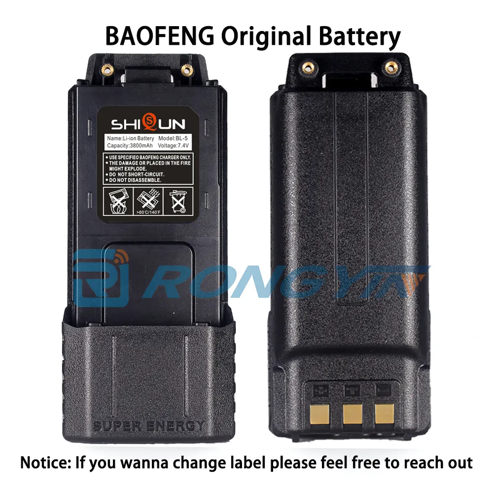 Boafeng UV-5R Walkie Talkie Battery 3800 mAh USB C Charger for BF-F8HP ...