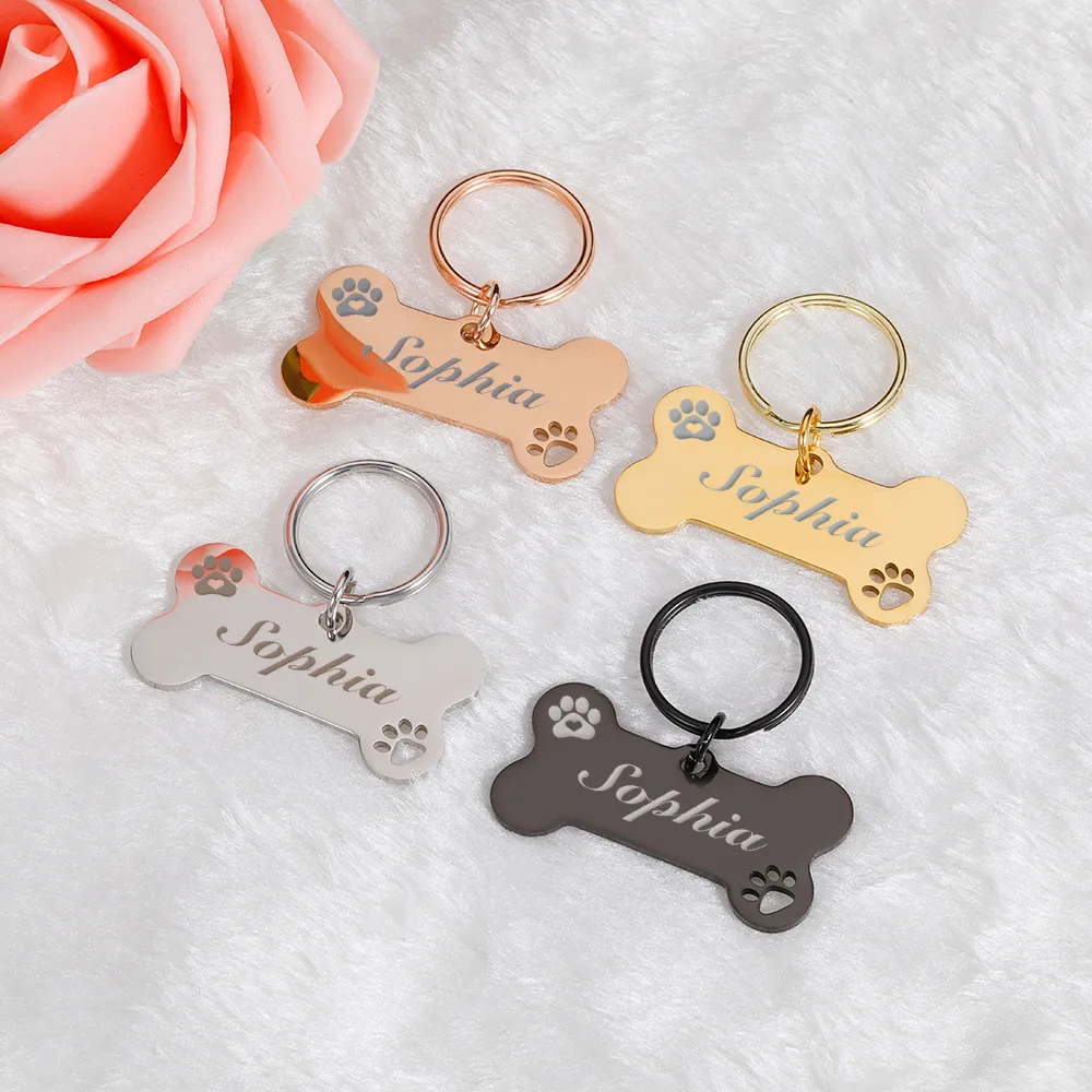 Shiny Steel Pet ID Tags - Custom Engraved Cat & Dog Collar Nameplates ...