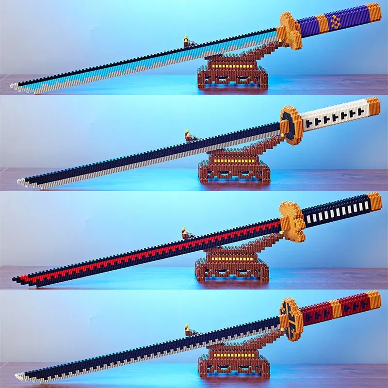 240+Pcs Japanese Anime Building Blocks Blade Knife Diamond Samurai ...