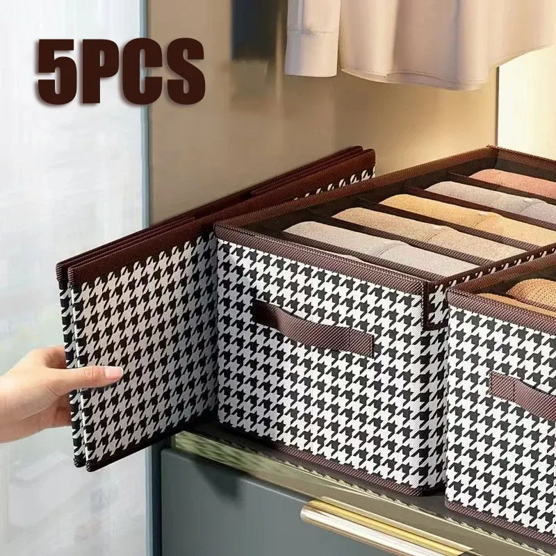 5/Foldable Fabric Drawer Divider Closet Organizer for Clothes, Blankets ...