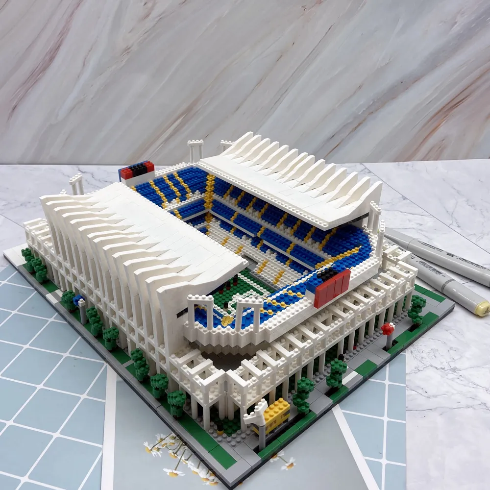KNEW BUILT Madrid Style Soccer Stadium Model Micro Mini Diamond Block ...