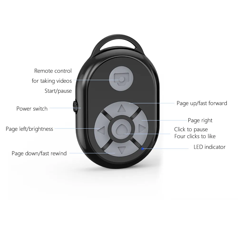 Mobile Phone Remote Control, 10m Bluetooth 5.0 Multifunctional Camera ...