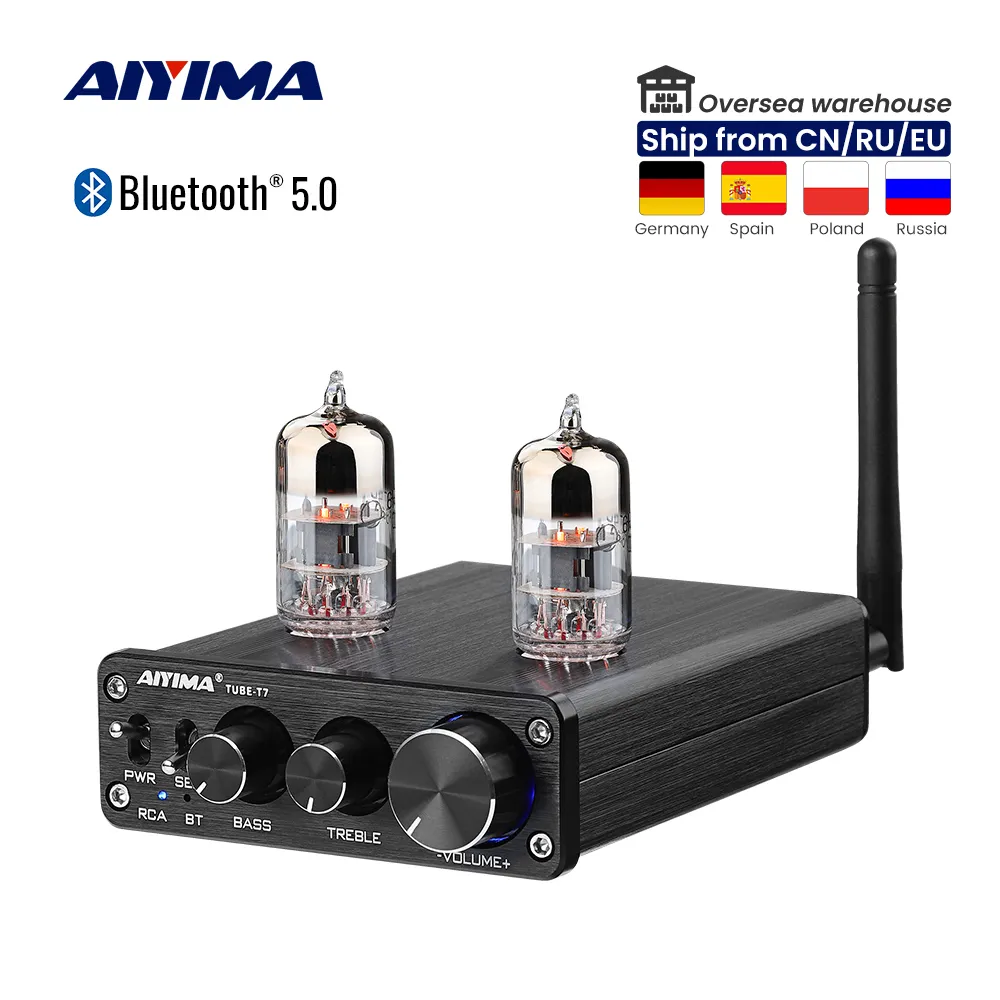 HiFi Stereo Vacuum Tube Preamp With Bluetooth 5.0, AIYIMA Preamplifier ...