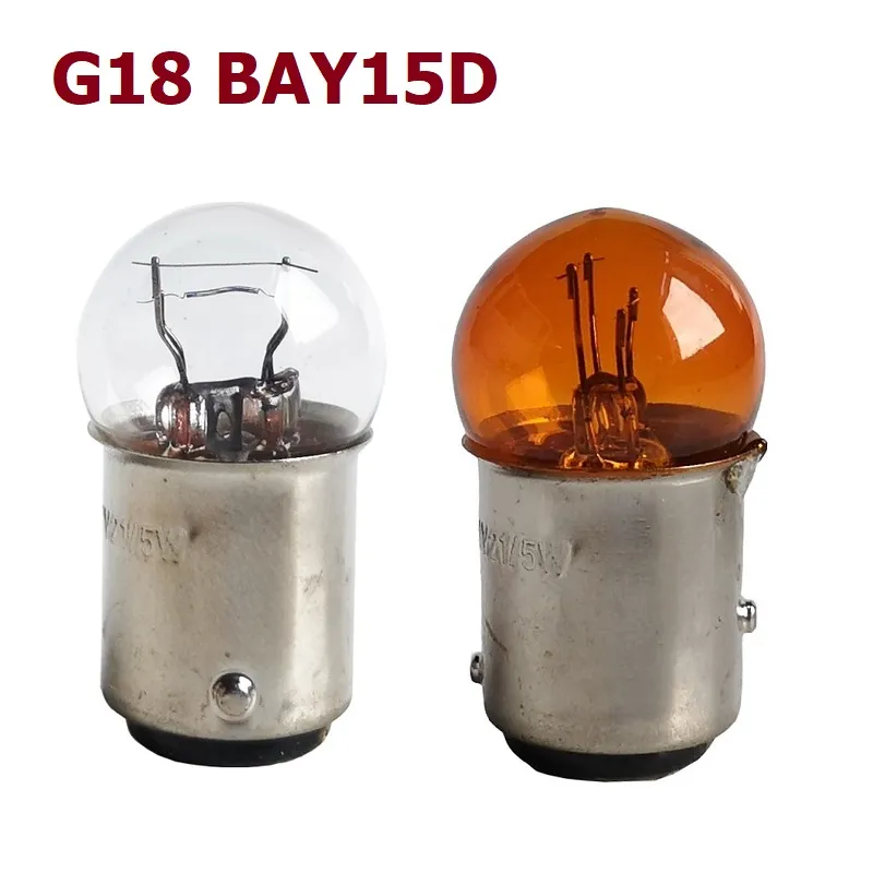 G18 BA15S BAU15S 12V 10W Amber Car Halogen Bulbs 4/10 Pack, Standard ...