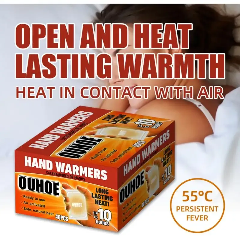 40-Disposable Hand Warmer Value Pack Self-Heating Cold-Proof Abdomen ...