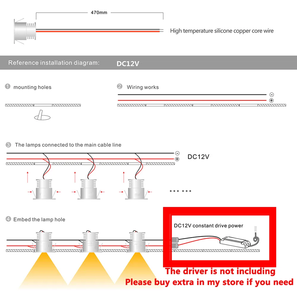 Mini LED Spot Light 1W DC12V Recessed Spotlight... From Ddmylovely, $12 ...
