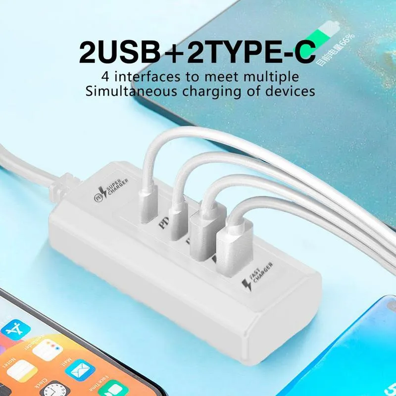 Multi Device Charging Station: 20W PD Charger Multi Port USB Wall ...