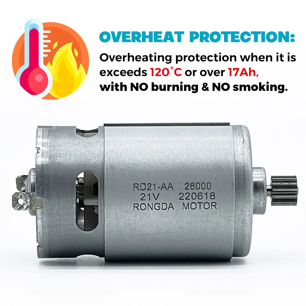 DC Motor RS550 21V 14-Teeth Electric uk drills for Mini Chainsaw with 8 ...