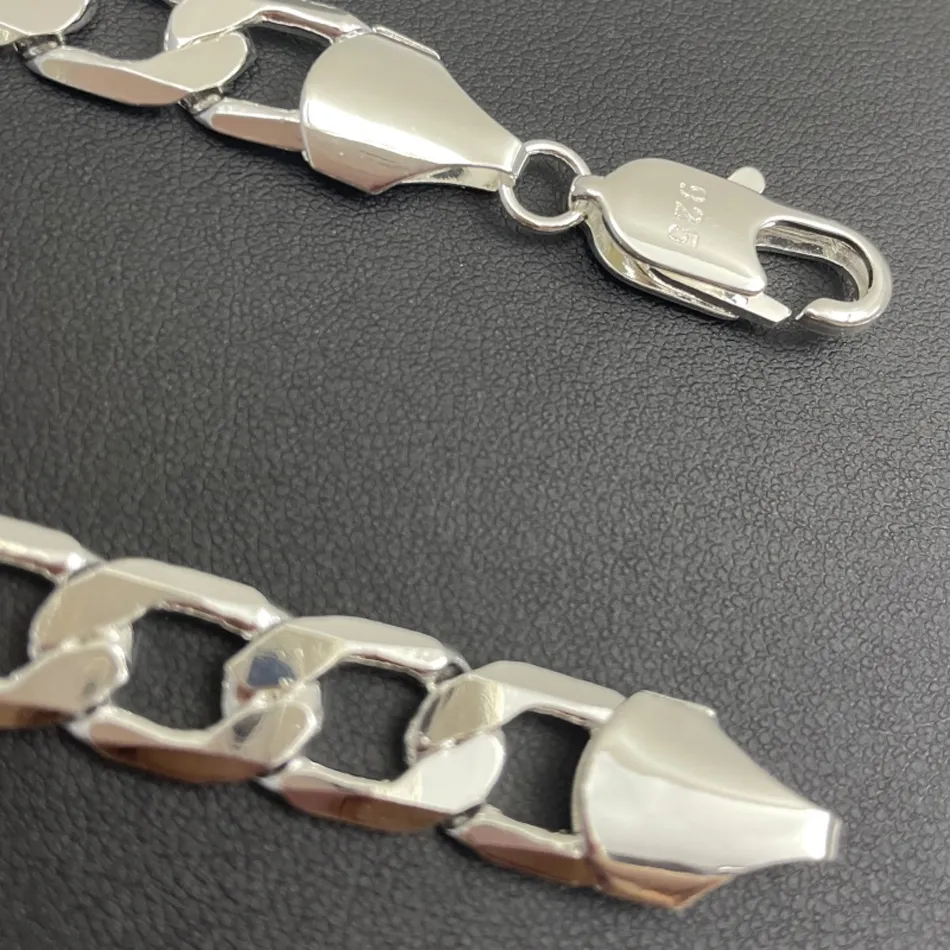 Silver Necklace For Men And Women 2 12mm Face Chain... From Ddmylovely ...