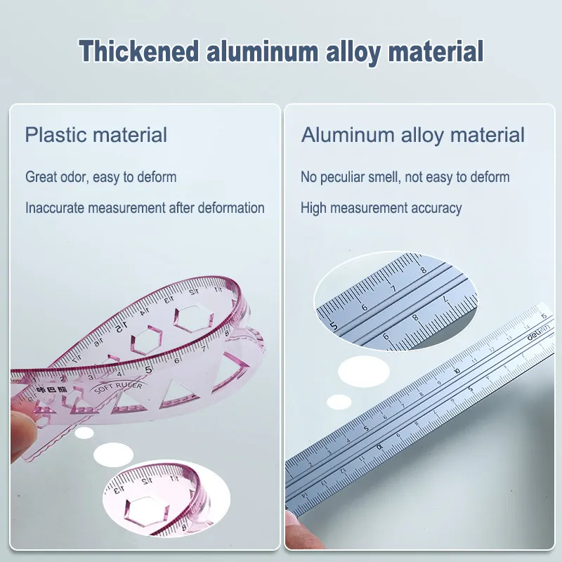 DHgate.com:2024 12-Piece Multicolor School Drawing Metal Ruler Set for ...