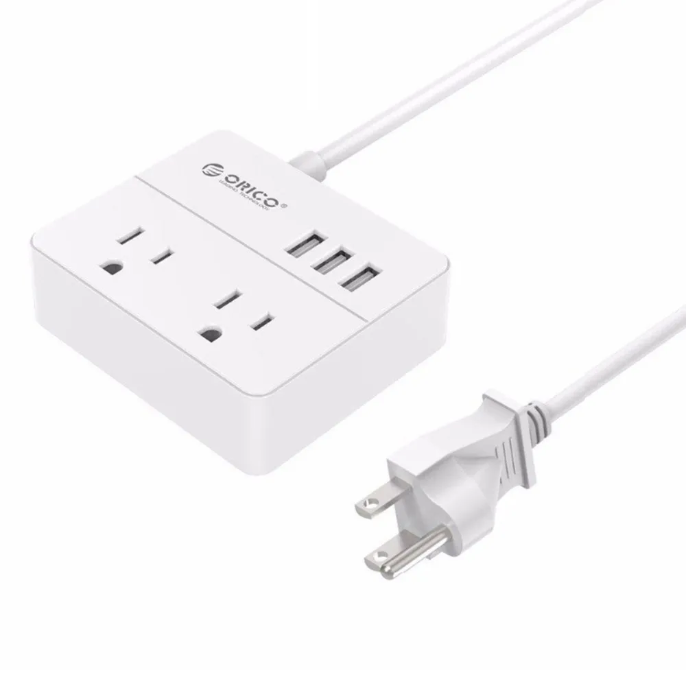 ORICO USB Power Strip web socket - 2AC/3USB Electrical web socket for Home and Office with USB ...