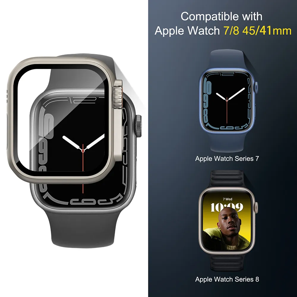 Glass screen protector and case for Apple Watch Ultra and Series 4-8 ...