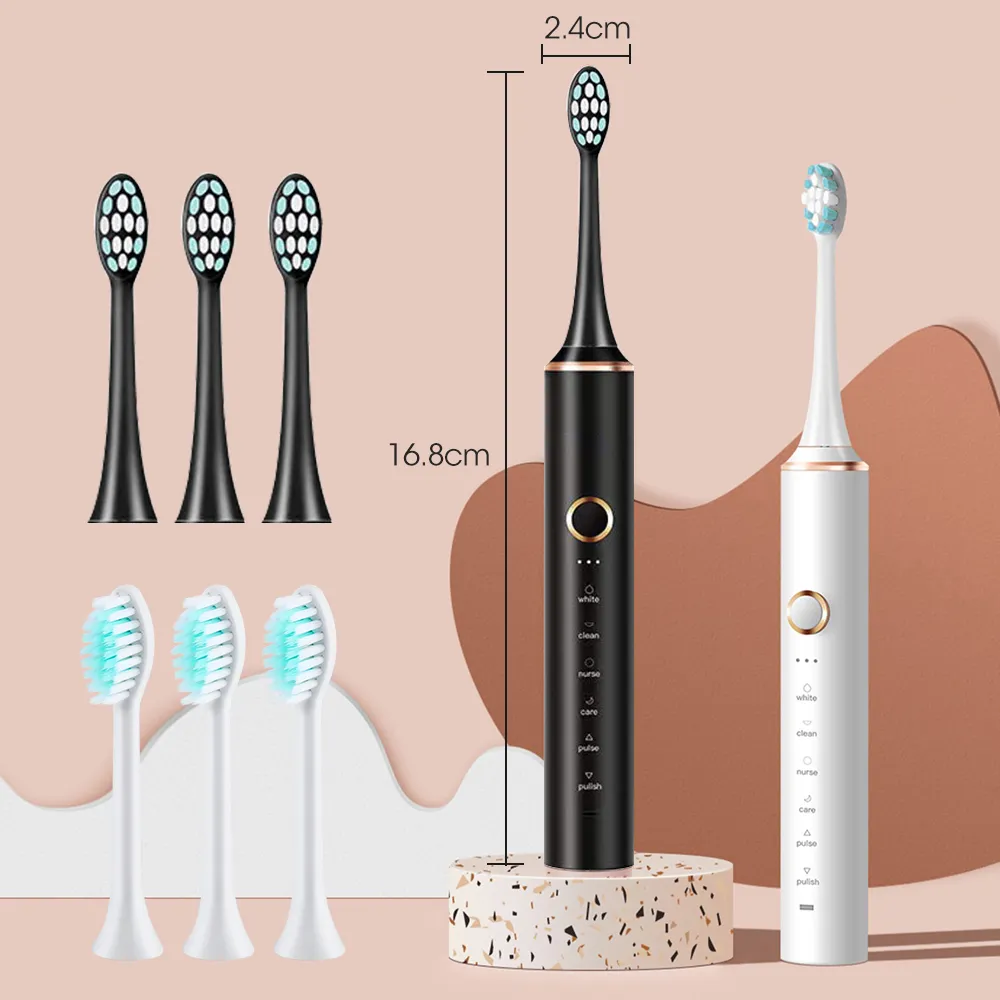 2024 Waterproof Acoustic Electric Toothbrush - IPX7 USB Charging 6 ...