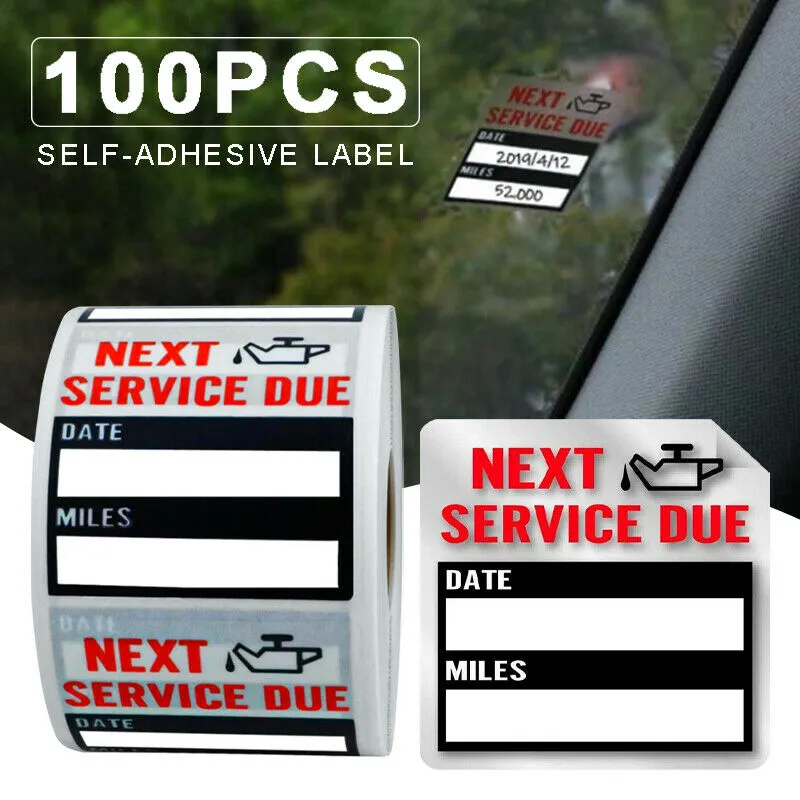 Car Sticker Oil Change Maintenance Service Reminder Window Sticker ...