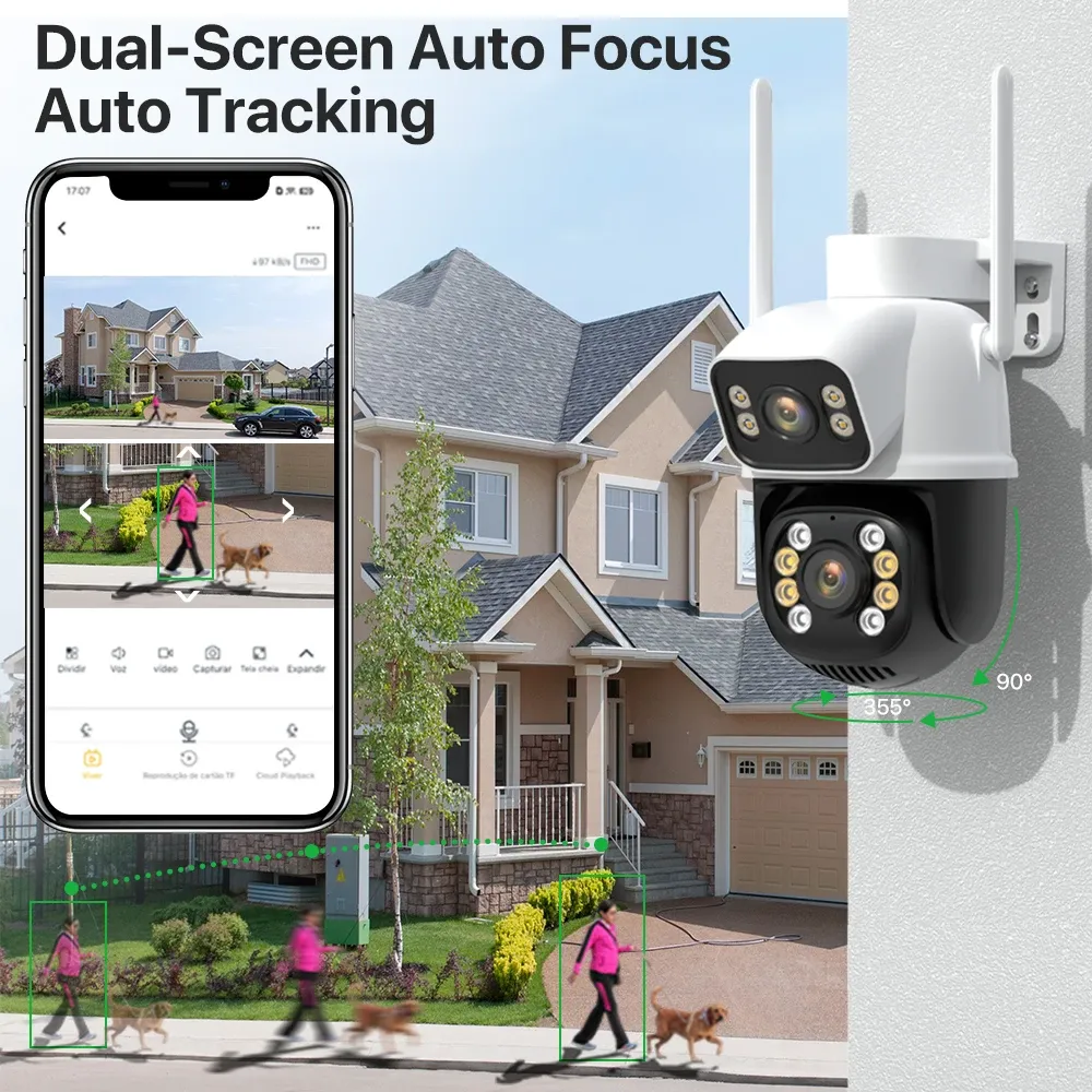 8MP Outdoor ptz video camera with 4K HD Dual Lens,...