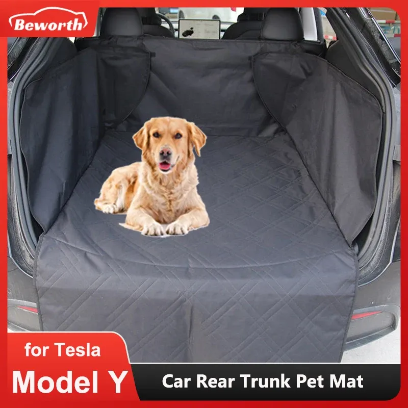 Protective Mat for Car Seat: Tesla Model Y Rear Trunk Pet Mat, Oxford ...