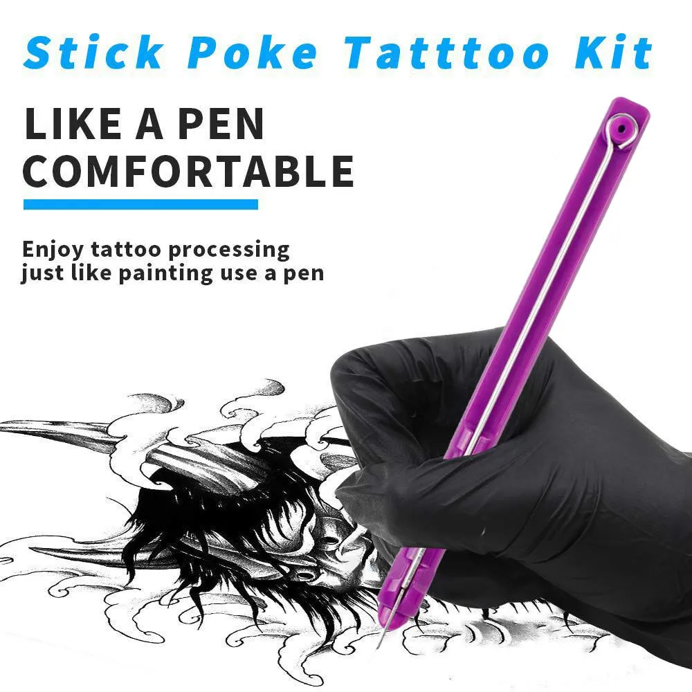 Tattoo Kits Hand Poke Tool Set: DIY Stick Poke Pens, Needle Holder, And ...