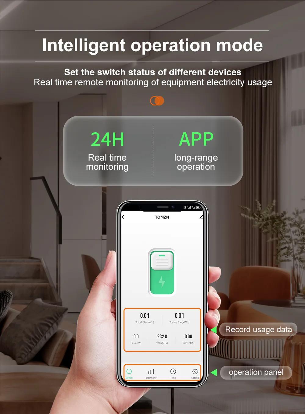 TOMZN Smart Circuit Breaker, 63A 1P+N WiFi Smart Switch, Energy Meter ...