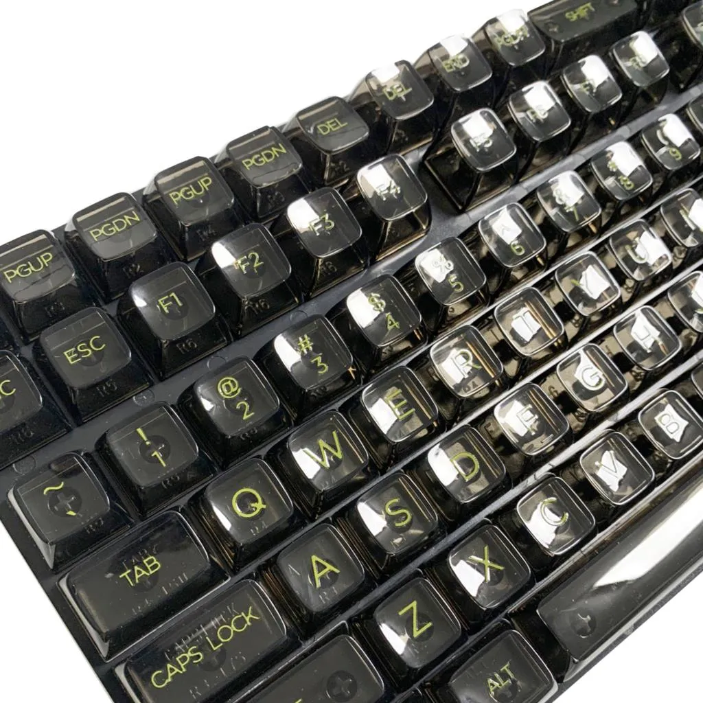 Backlit Key Caps Crystal Clear 132 Keys CBSA Profile Keycaps For MX ...