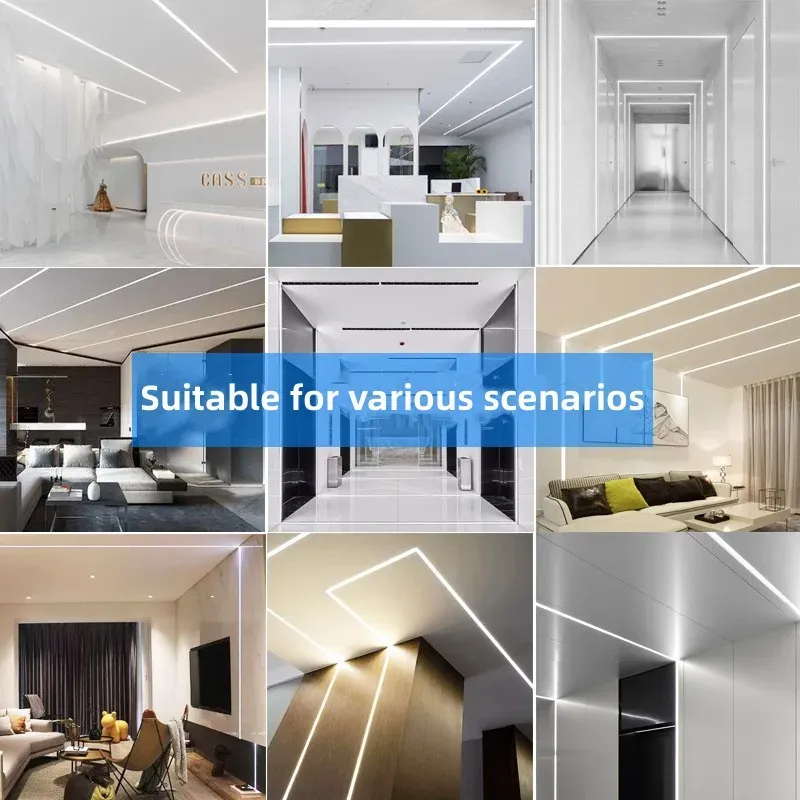 Aluminum Profile LED Line Light Housing Kit With U Shaped Cabinet ...