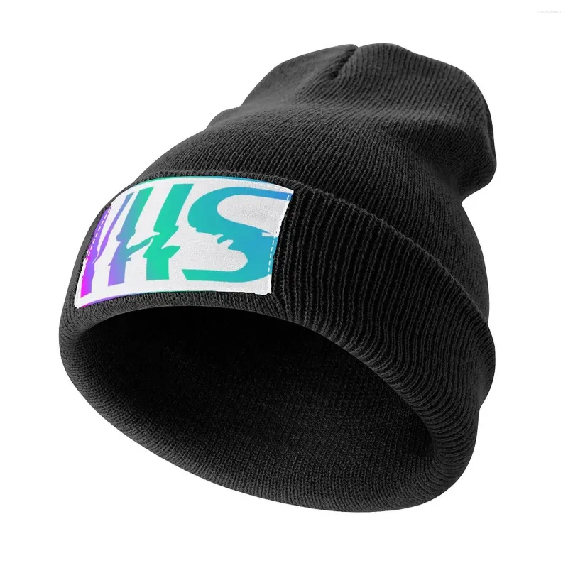 Retro VHS Logo Beret Colorful Gradient Knitted Hat For Women And Men ...